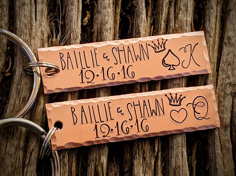 Personalized Hand Stamped MATCHING Set. Couples Gift Set. Couples ...