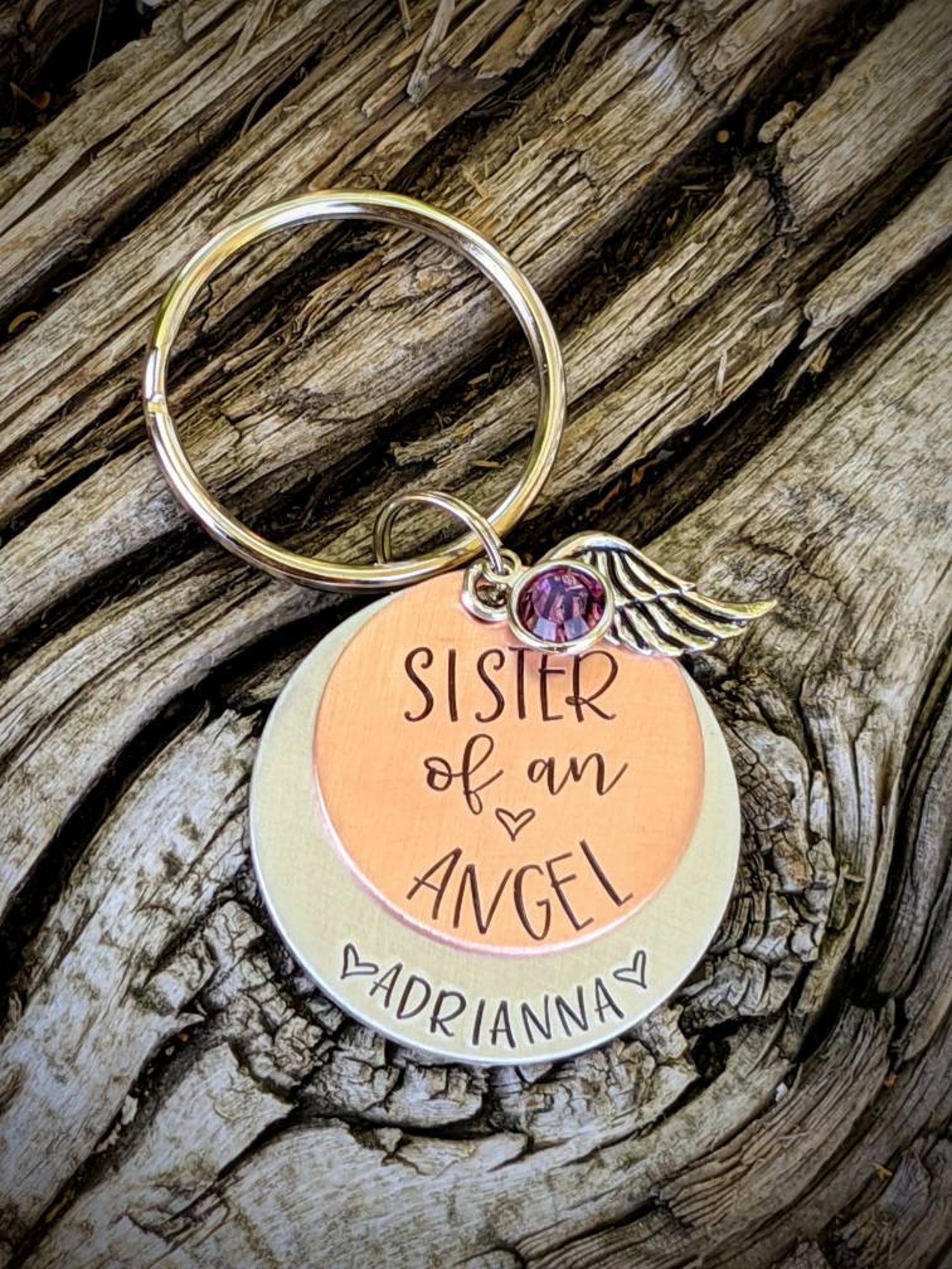 Personalized Hand Stamped Sibling Memorial Keychain. Gift for - Etsy