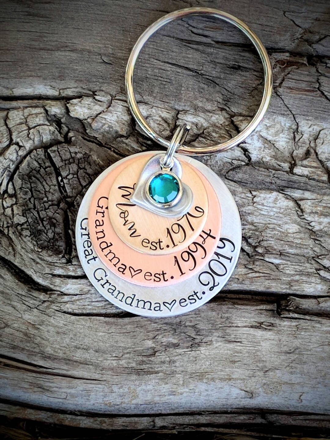 Personalized Stamped Great Grandma Keychain. Pregnancy Announcement for ...