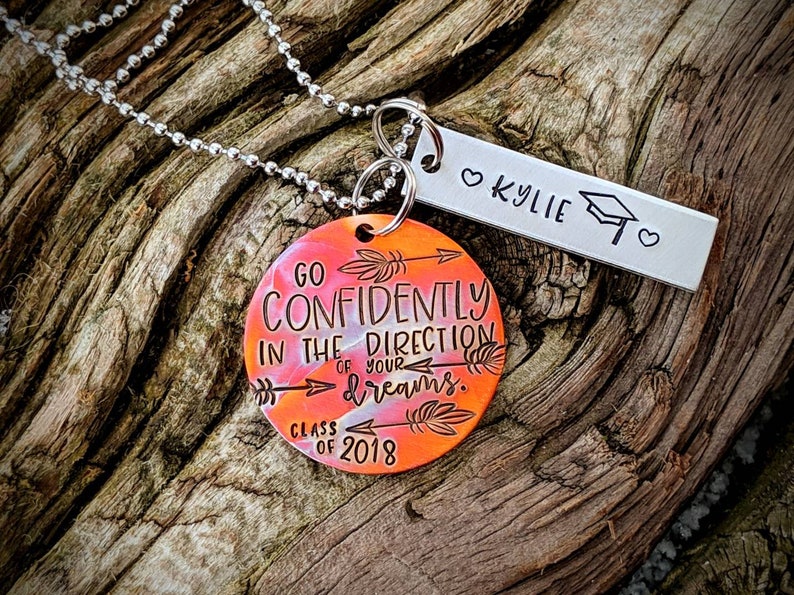 Personalized Hand Stamped Graduation Rearview Mirror Charm. - Etsy