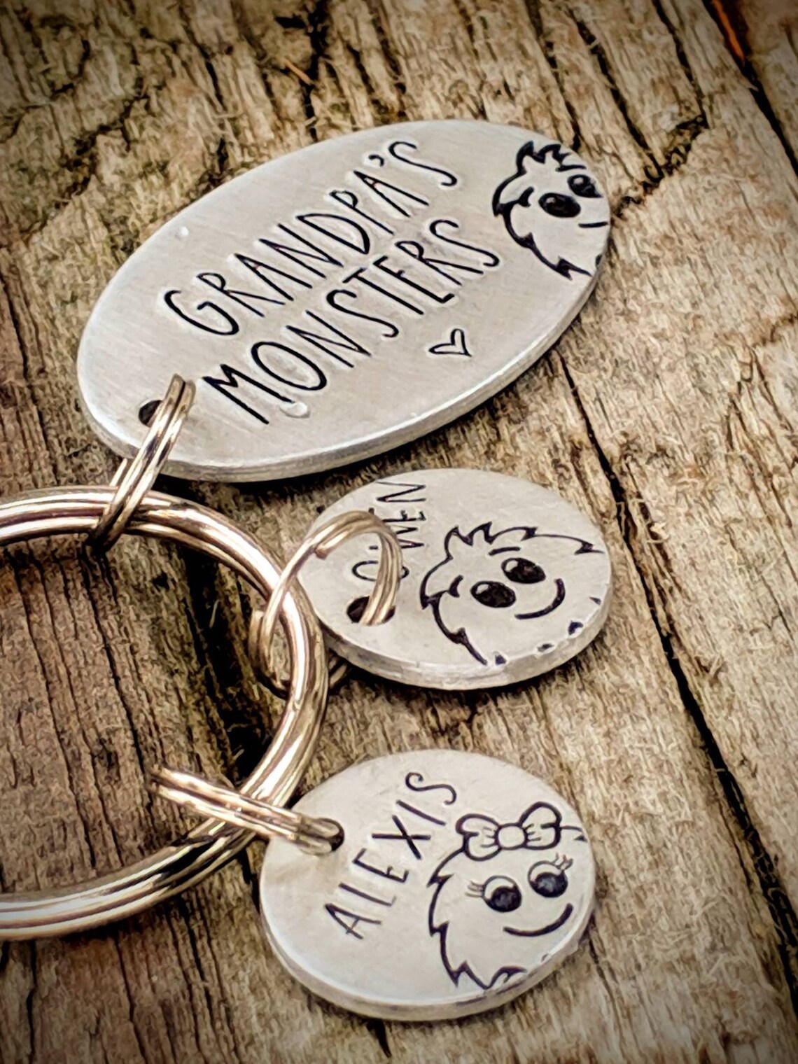 Personalized Grandpa Keychain. Grandfather Gift. Gift From Grandkids ...