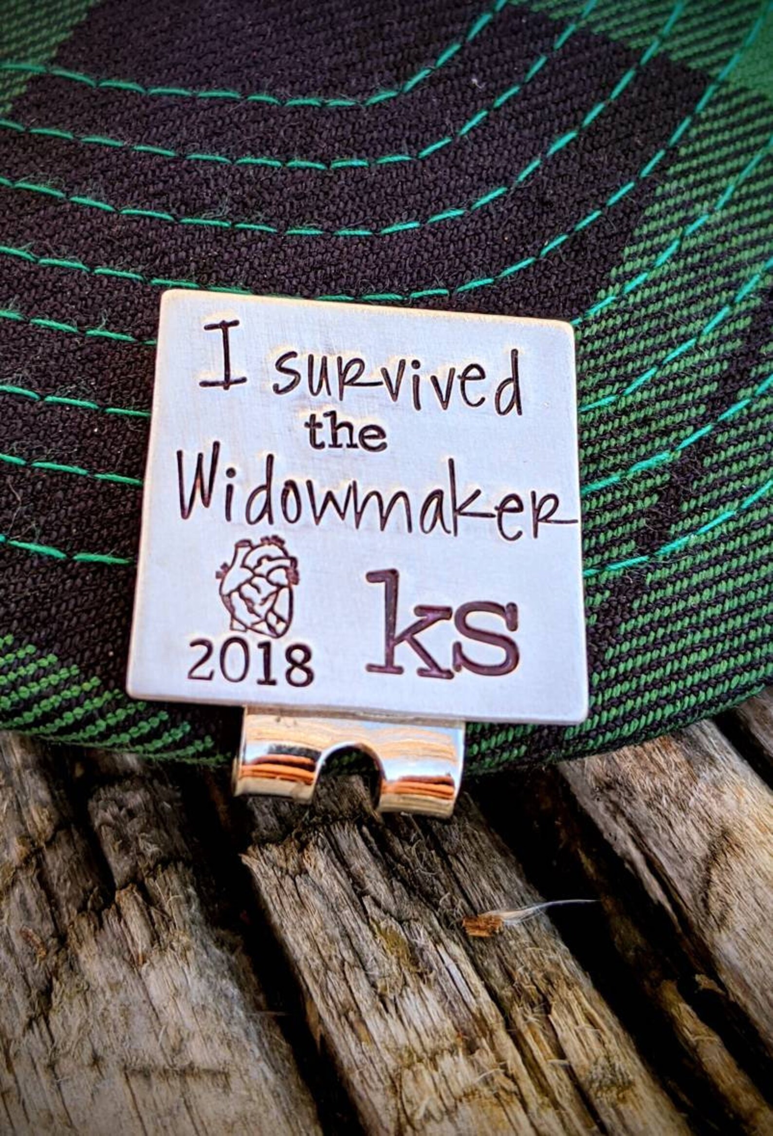 Personalized Hand Stamped Hat Clip. Custom Fathers Day Gifts. Heart ...