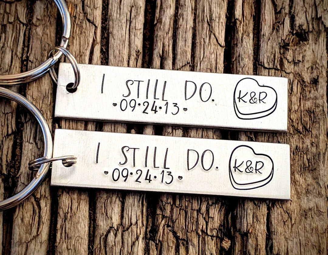 Personalized Anniversary Date Keychains. First Anniversary Gift ...