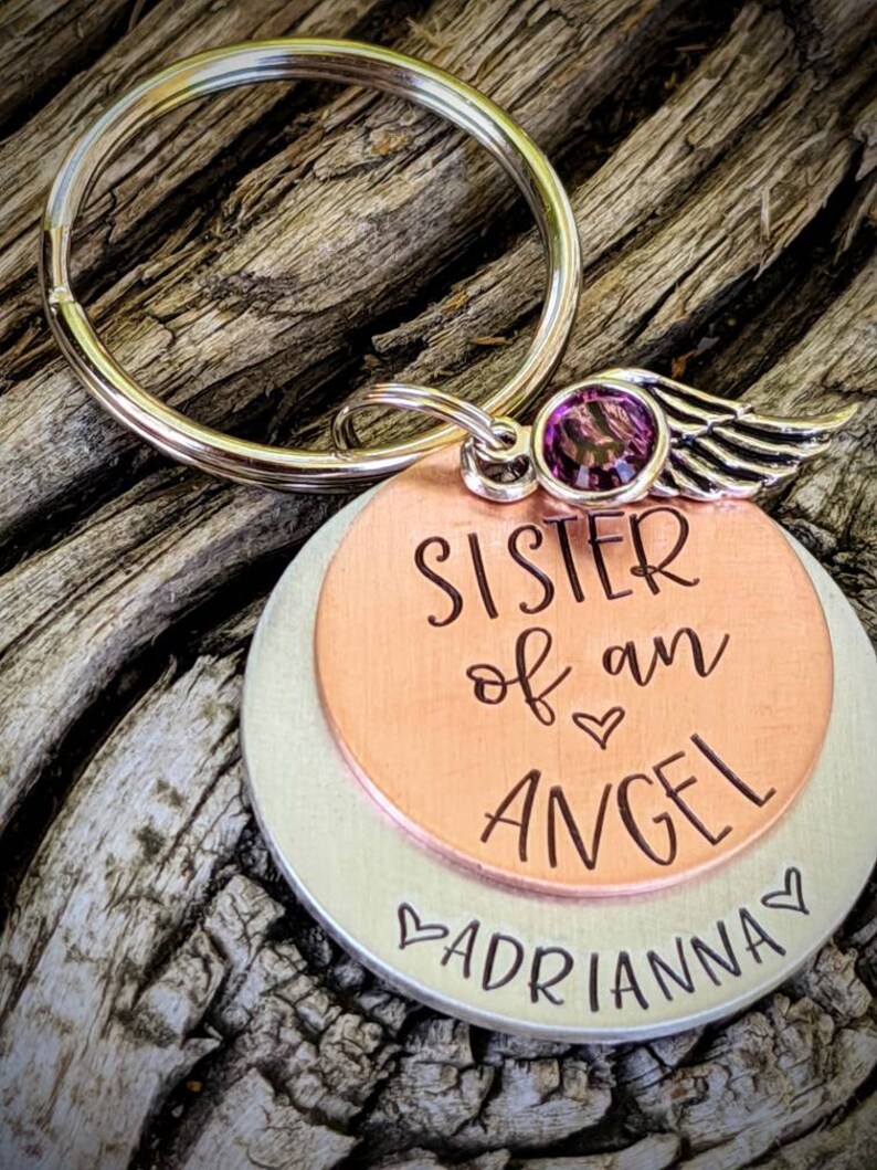 Personalized Hand Stamped Sibling Memorial Keychain. Gift for - Etsy