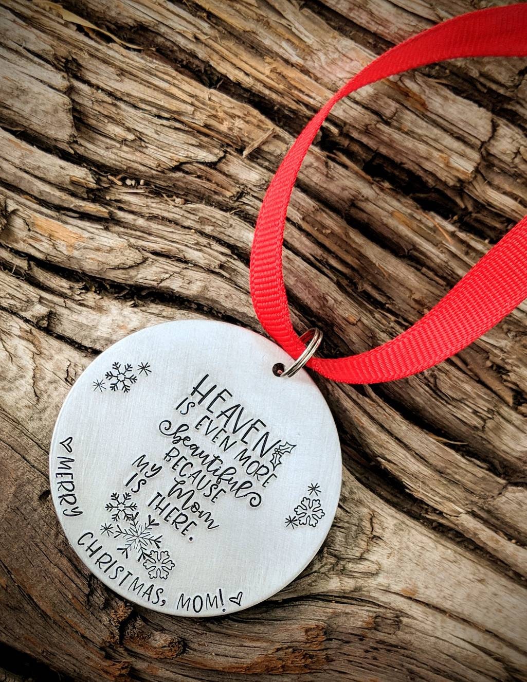 Personalized Christmas Ornament. Hand Stamped Tree Ornament. - Etsy