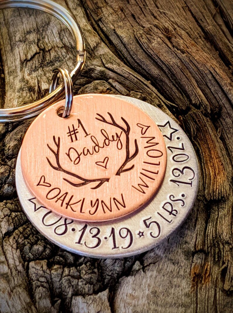 Personalized Dad Keychain. First Fathers Day Gift. New Daddy | Etsy