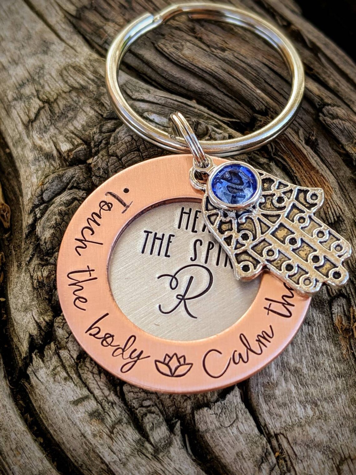 Personalized Hand Stamped Keychain. Massage Therapy. Holistic | Etsy