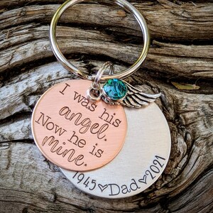 Personalized Hand Stamped Dad Memorial Keychain. Father Memorial ...