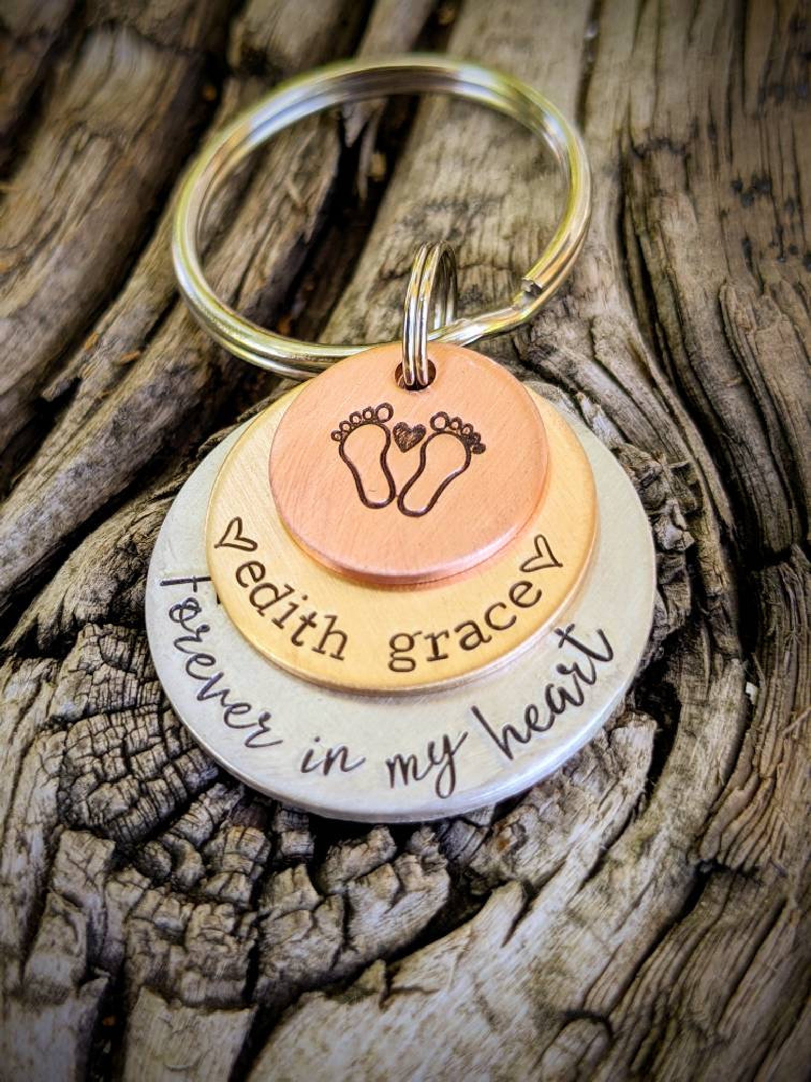 Personalized Infant Loss Memorial Keychain. Child Loss Gift. Hand ...