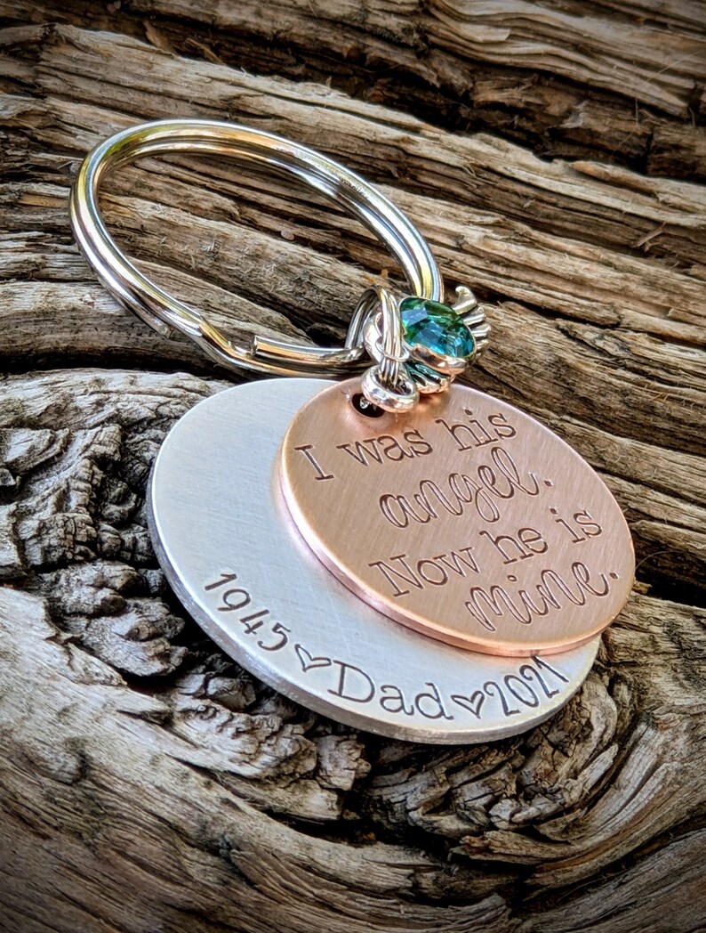 Personalized Hand Stamped Dad Memorial Keychain. Father - Etsy