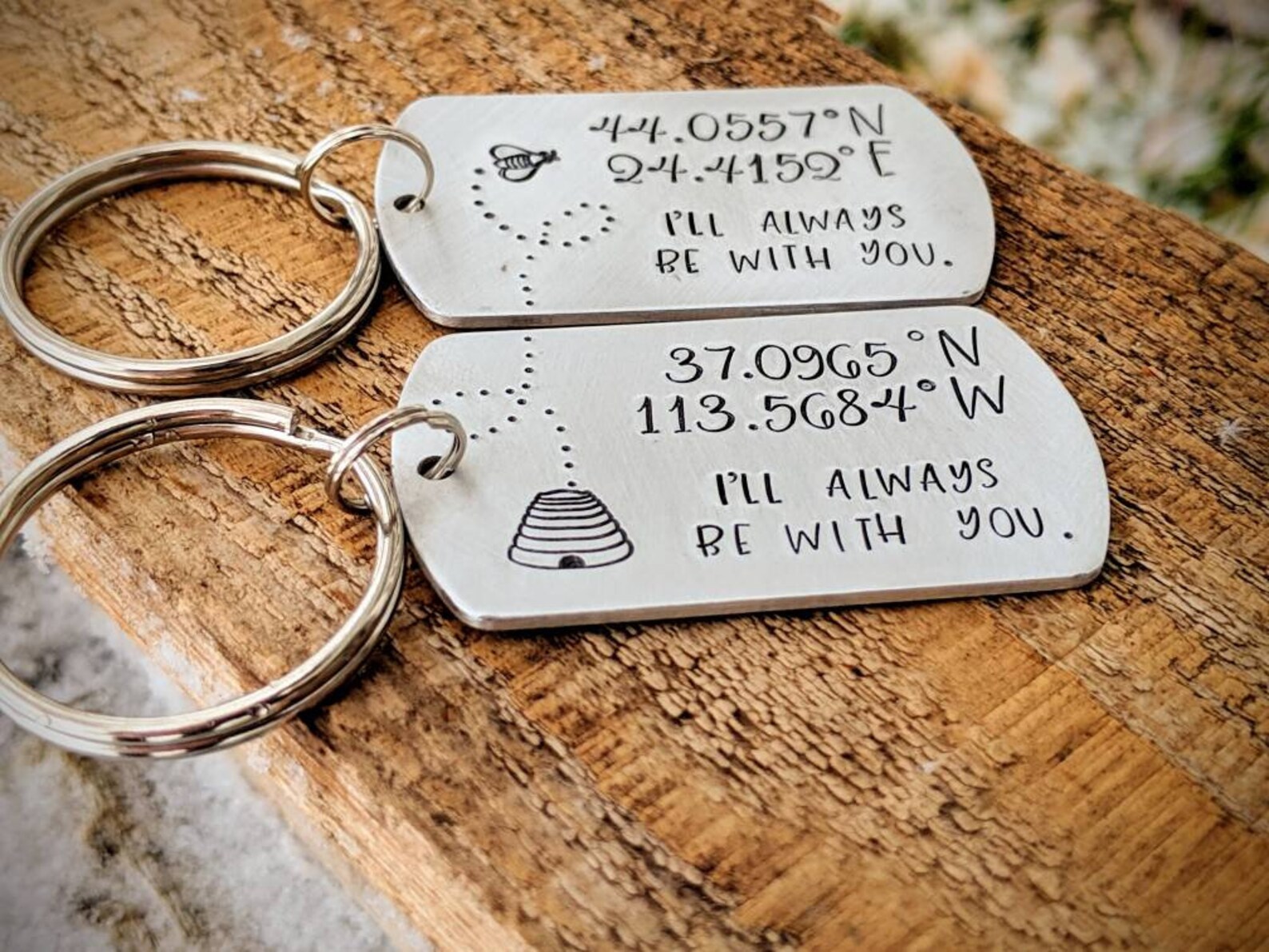 Personalized Hand Stamped Long Distance Boyfriend Gift. Custom - Etsy