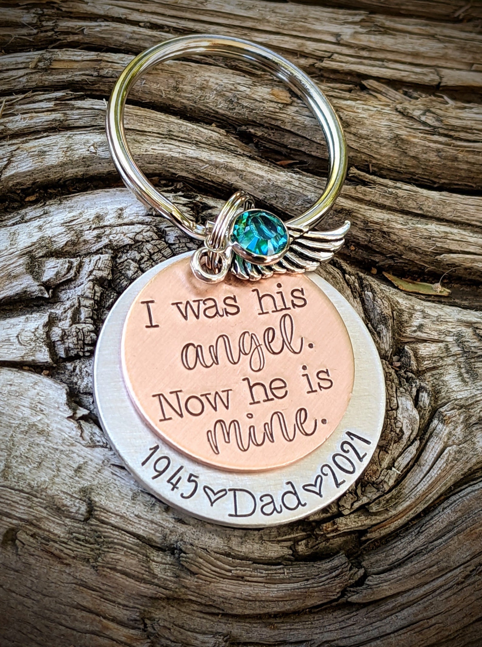 Personalized Hand Stamped Dad Memorial Keychain. Father - Etsy