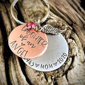 Personalized Hand Stamped Mom Memorial Keychain. Mother - Etsy