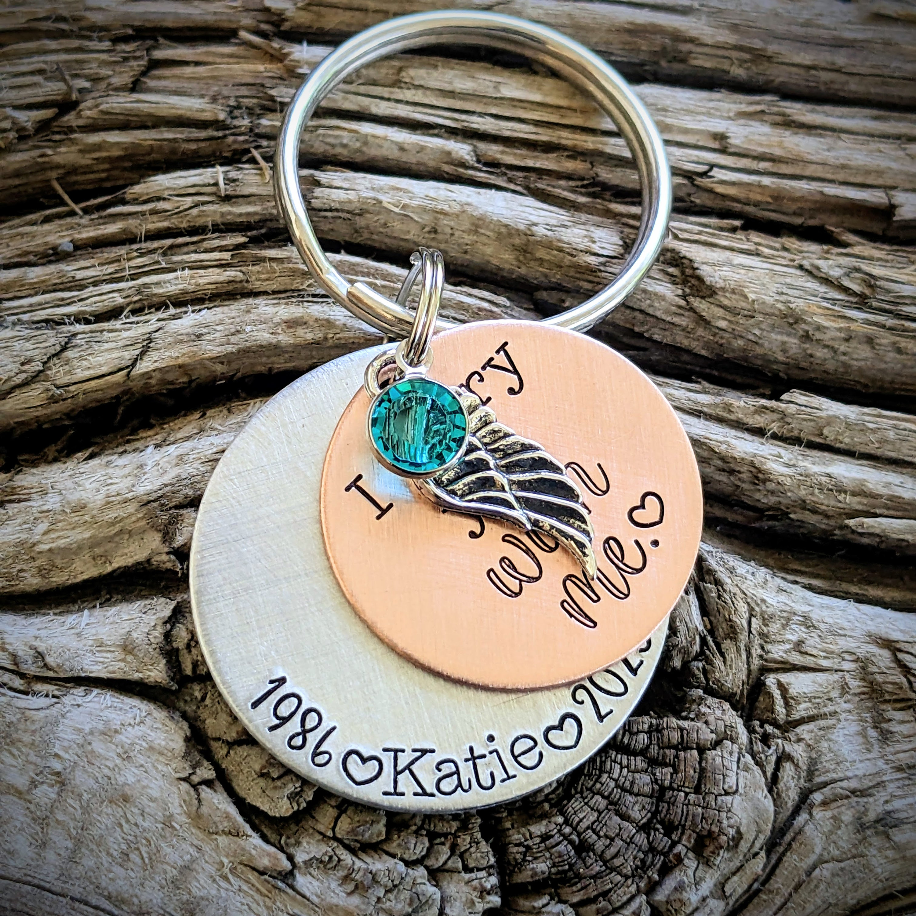 Personalized Hand Stamped Memorial Keychain. Infant Loss Gifts. Loss of ...