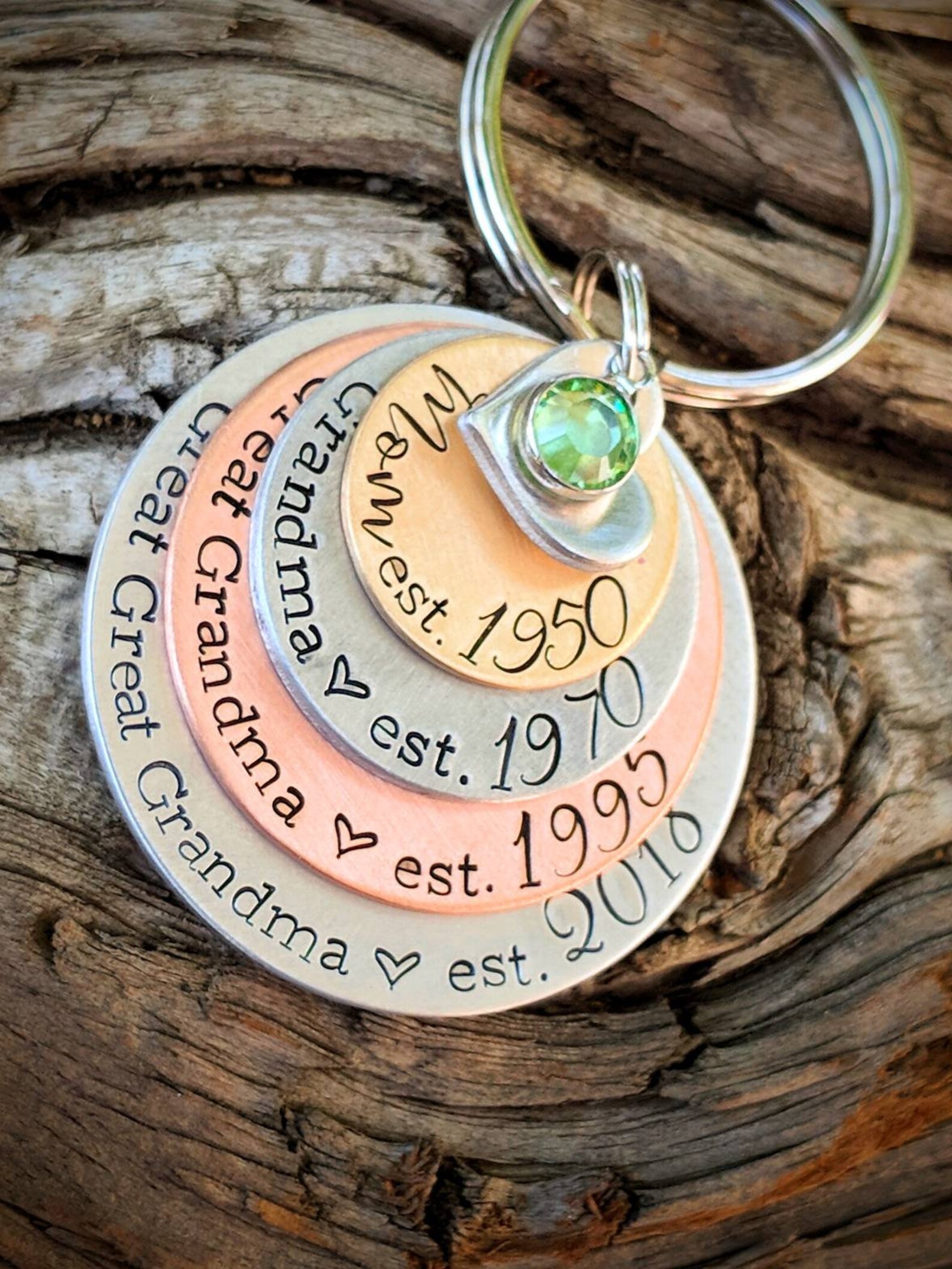 Personalized Hand Stamped Great Great Grandma Keychain. | Etsy