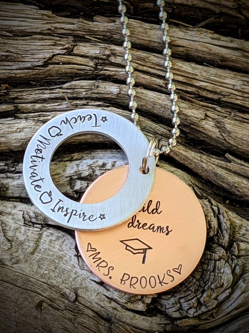 Personalized Hand Stamped Teacher Gift. Custom Rear View | Etsy