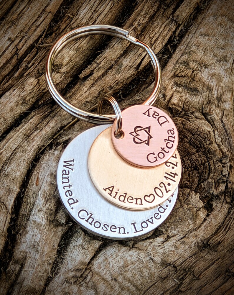 Personalized Hand Stamped Adoption Keychain. Gift for Blended - Etsy