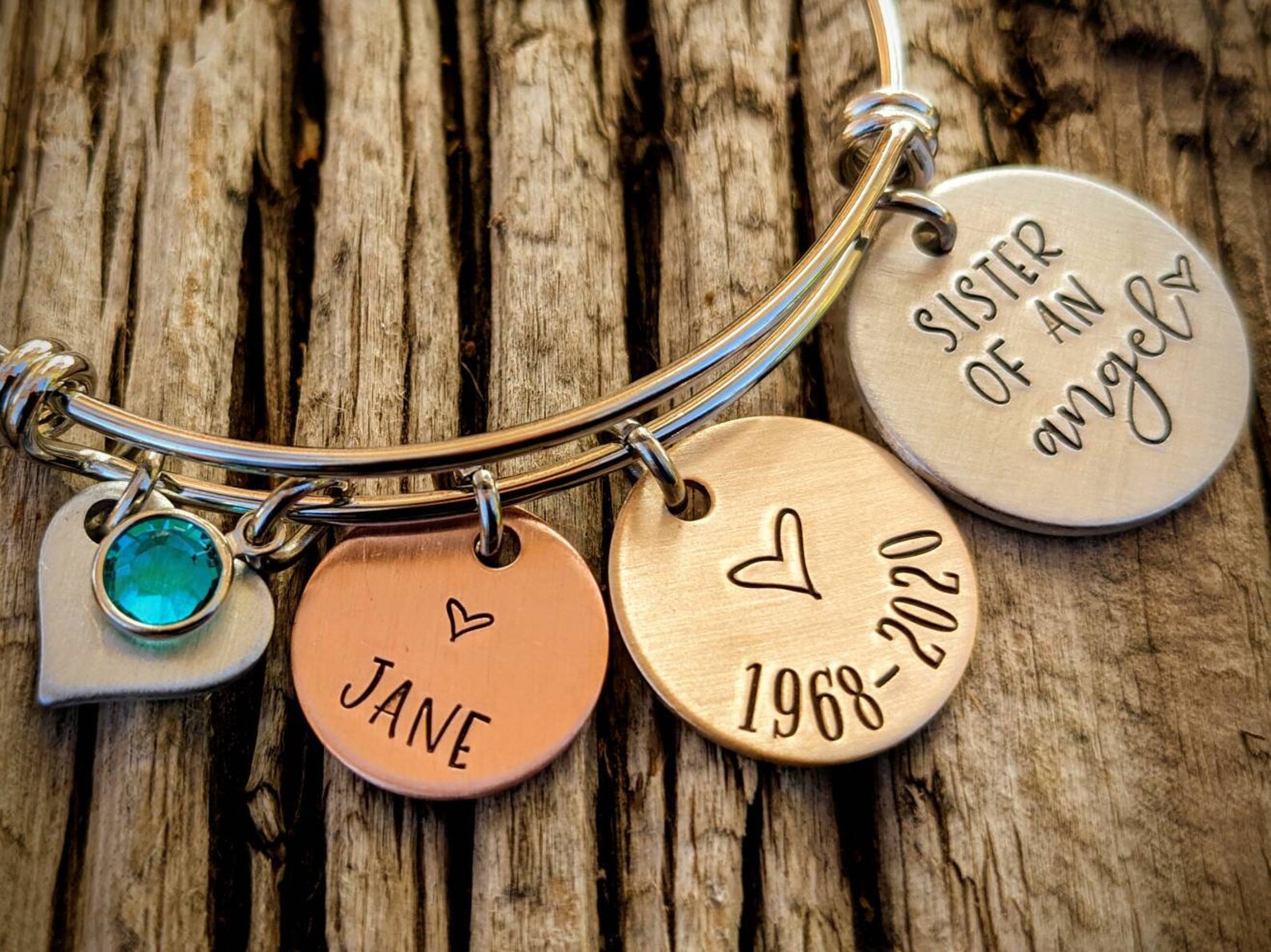 Personalized Hand Stamped Memorial Bracelet. Custom Gifts for Loss of ...