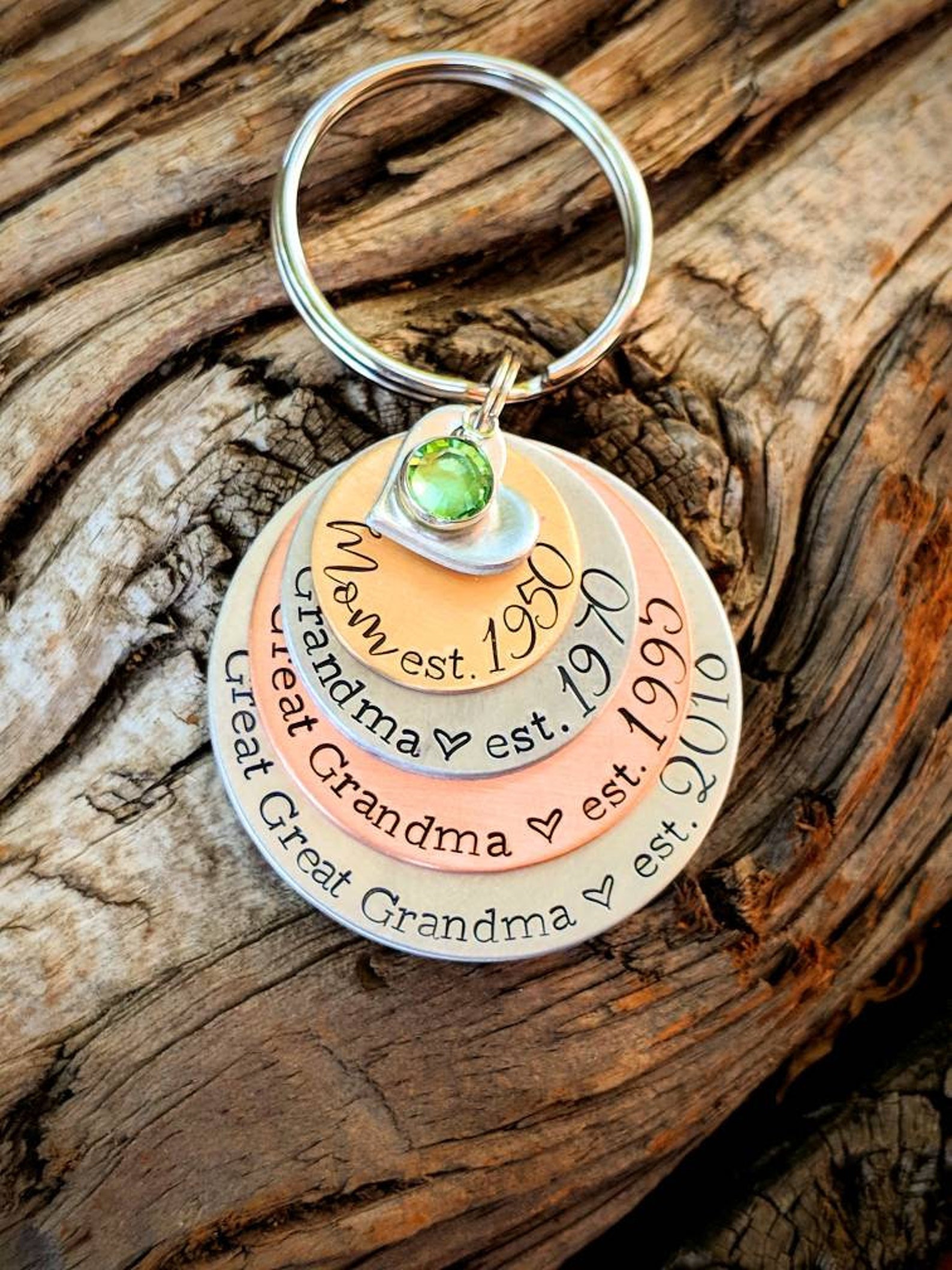 Personalized Hand Stamped Great Great Grandma Keychain. | Etsy