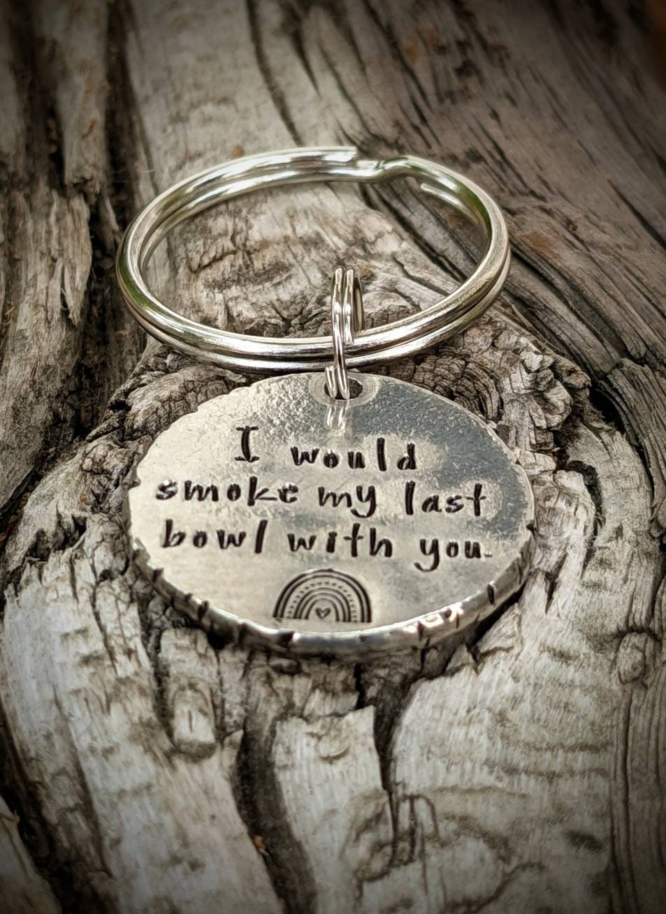 Personalized Hand Stamped Weed Keychain. Custom Stoner Gift. - Etsy