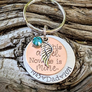 Personalized Hand Stamped Dad Memorial Keychain. Father Memorial ...