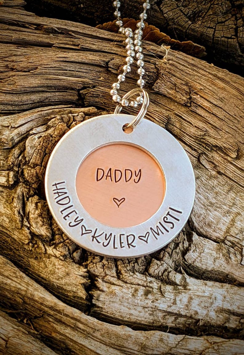 Personalized Hand Stamped Fathers Day Gift. Custom Dad Gift. | Etsy