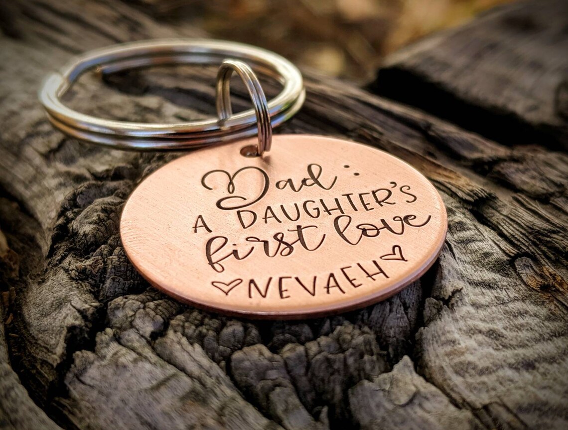 Personalized Dad Keychain. New Daddy Gift. Dad of Daughters. A - Etsy
