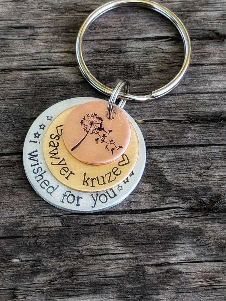 Personalized Hand Stamped New Baby Keychain New Mother Gift. | Etsy