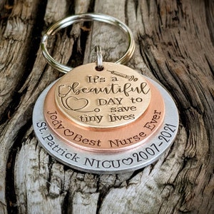 Personalized Hand Stamped Nurse Keychain. NICU Nurse Gifts. Gift for ...