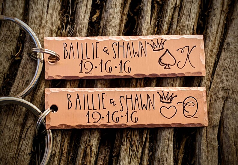 Personalized Hand Stamped MATCHING Set. Couples Gift Set. Couples ...