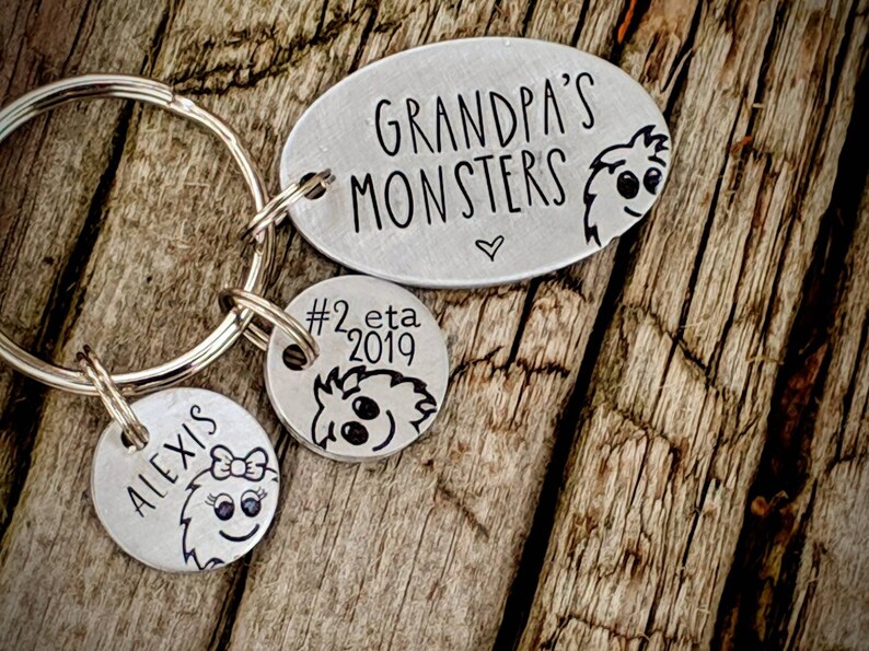 Personalized Grandpa Keychain. Grandfather Gift. Gift From Grandkids ...