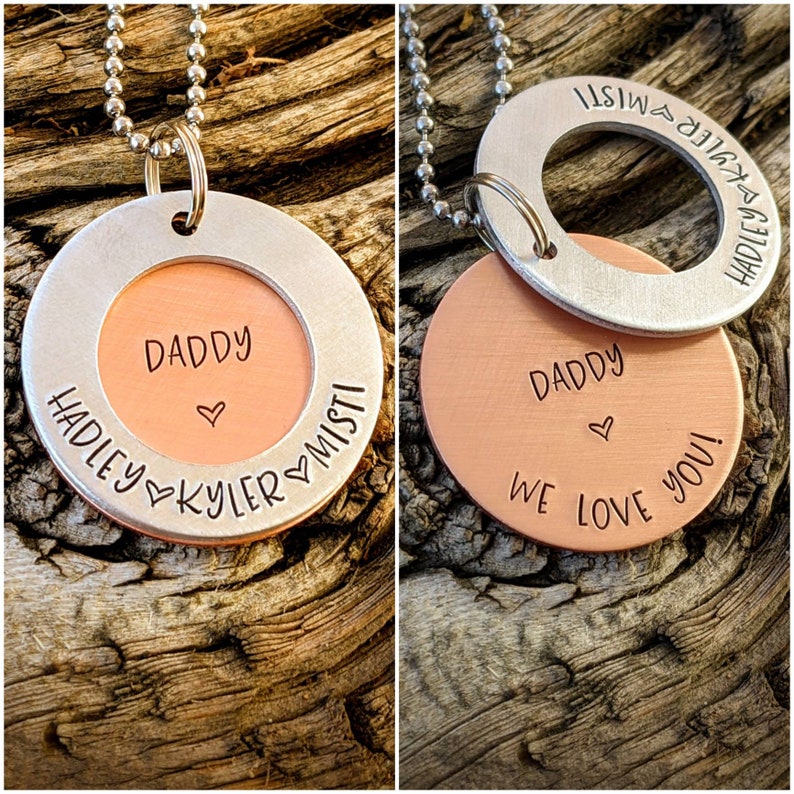 Personalized Hand Stamped Fathers Day Gift. Custom Dad Gift. | Etsy