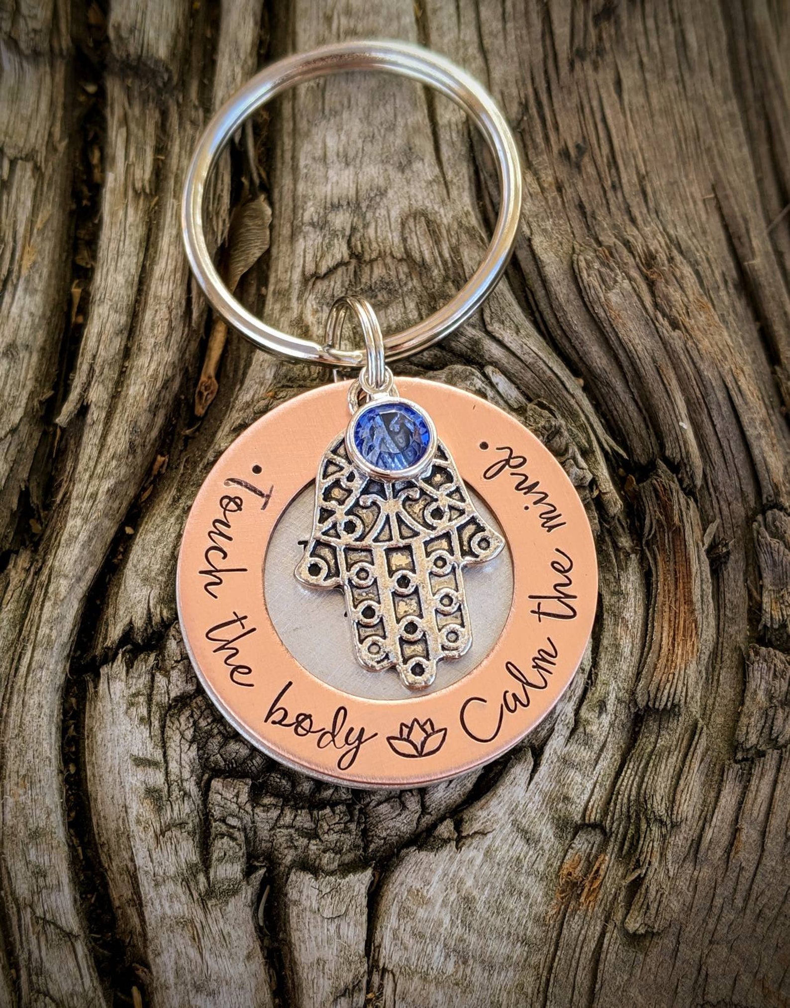 Personalized Hand Stamped Keychain. Massage Therapy. Holistic - Etsy