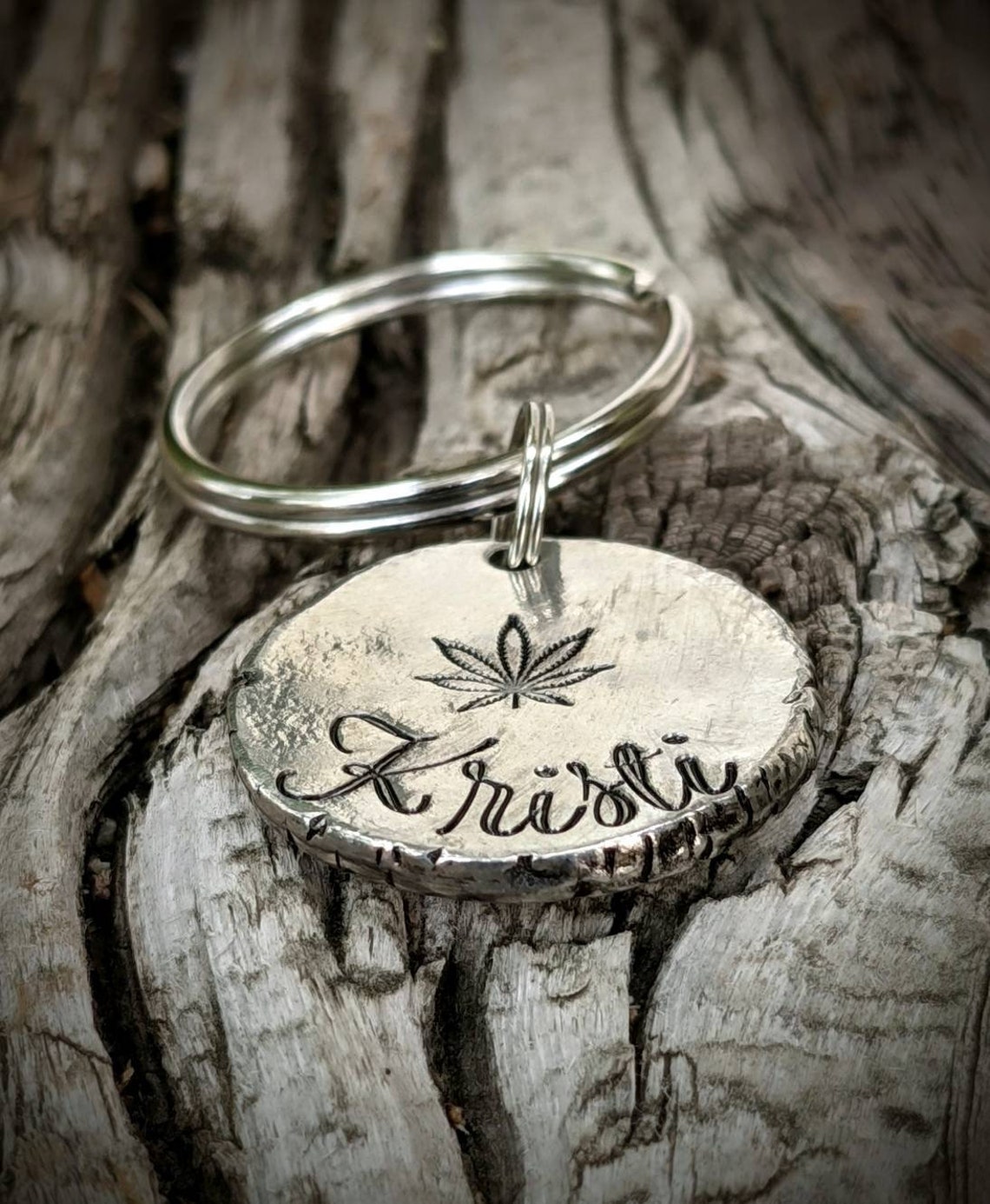 Personalized Hand Stamped Weed Keychain. Custom Stoner Gift. - Etsy