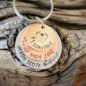Personalized Hand Stamped Grandma Gift. Grandmother Keychain. New ...