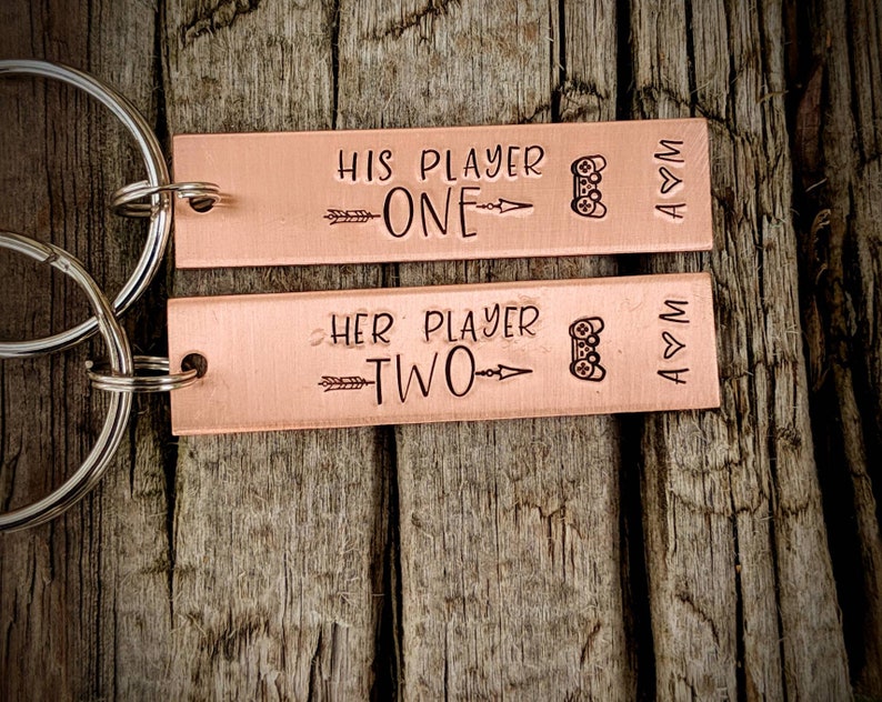 Personalized Hand Stamped Valentines Day Keychains. | Etsy