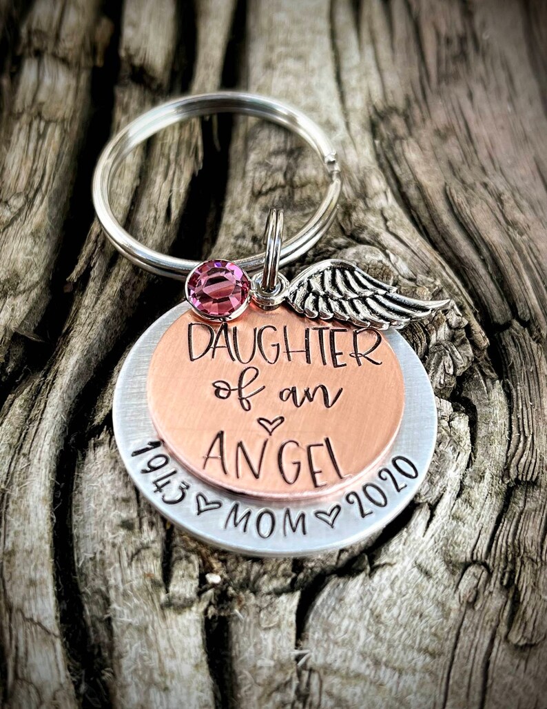 Personalized Hand Stamped Mom Memorial Keychain. Mother - Etsy