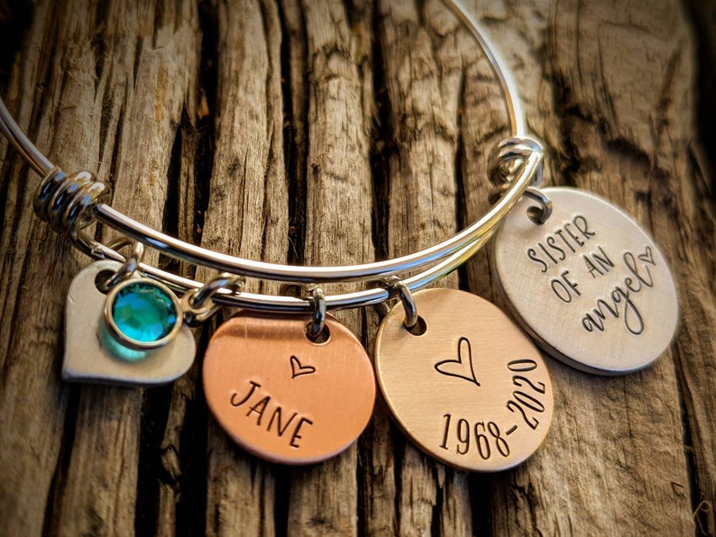 Personalized Hand Stamped Memorial Bracelet. Custom Gifts for Loss of ...