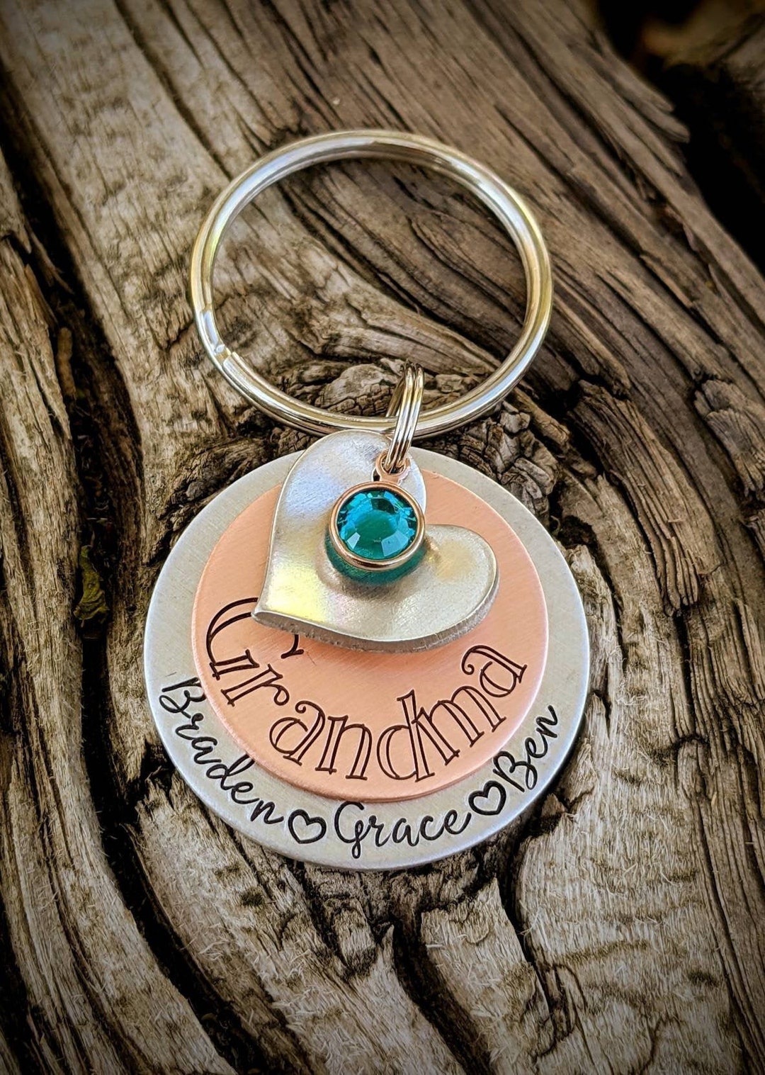 Personalized Hand Stamped Grandma Keychain. Mothers Day Gifts for ...