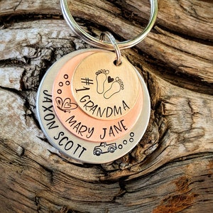 Personalized Hand Stamped Grandma Gift. Grandmother Keychain. New ...