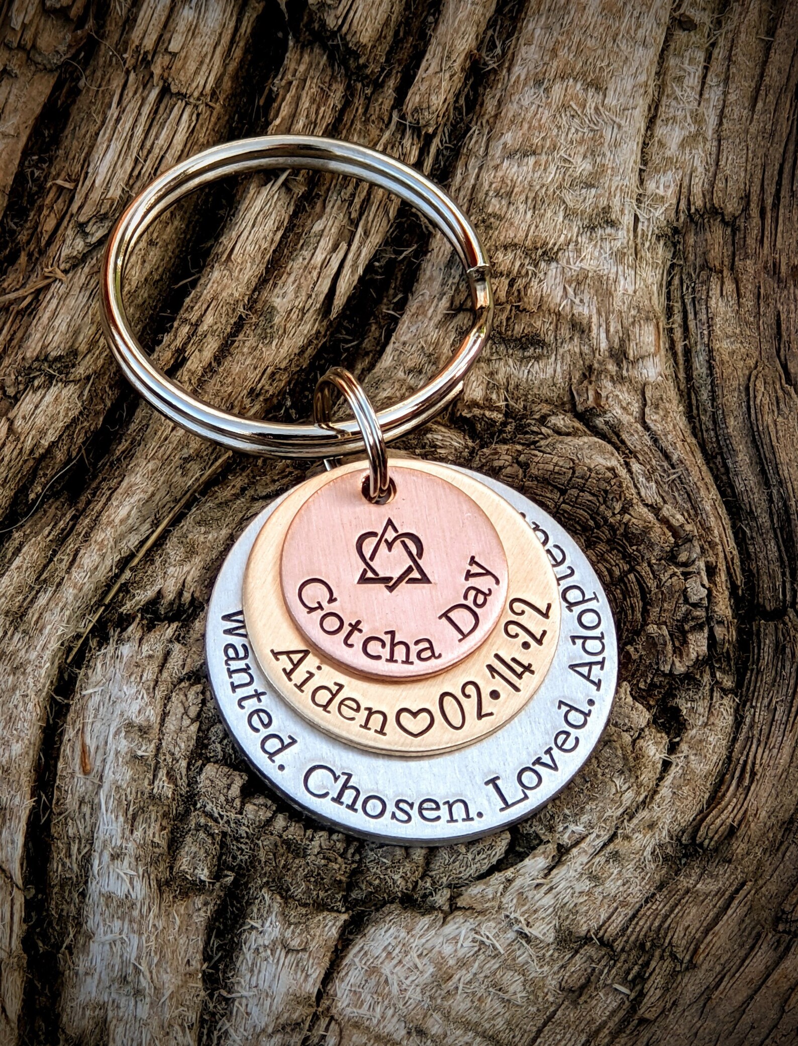 Personalized Hand Stamped Adoption Keychain. Gift for Blended - Etsy