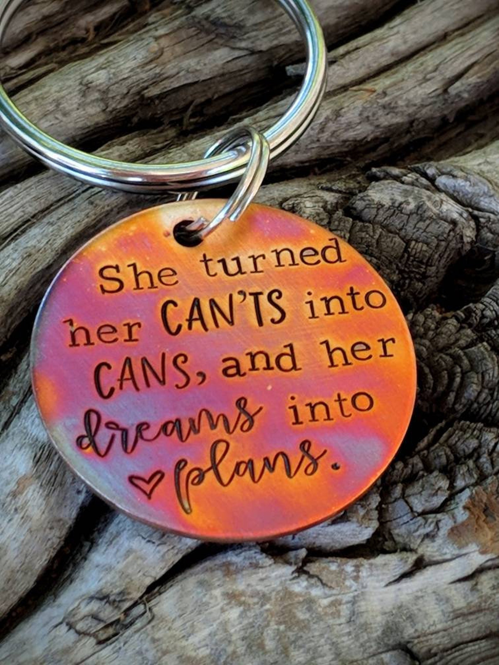 Hand Stamped Inspirational Keychain. Motivational Gift. - Etsy