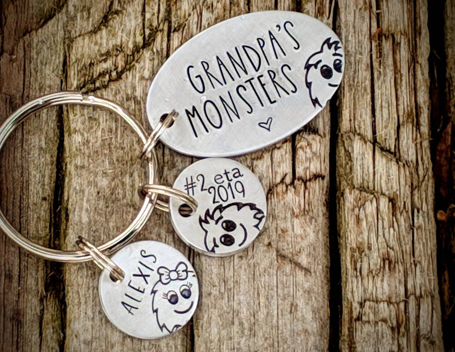 Personalized Grandpa Keychain. Grandfather Gift. Gift From Grandkids ...