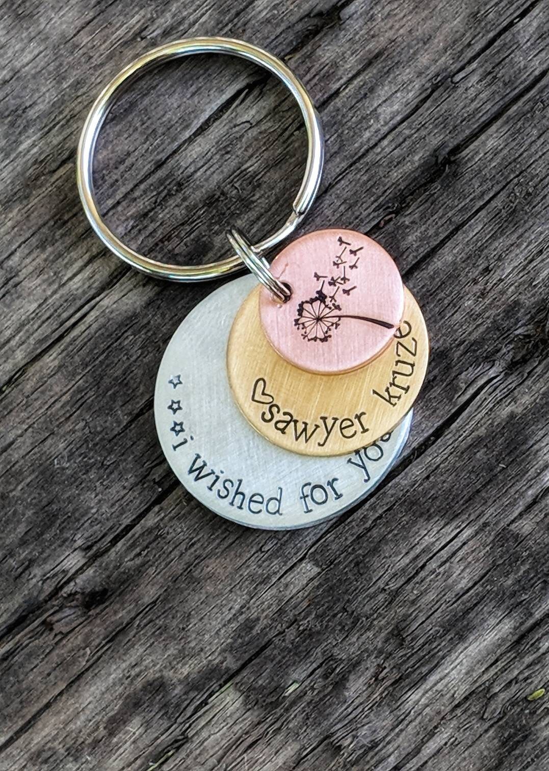Personalized Hand Stamped New Baby Keychain New Mother Gift. - Etsy