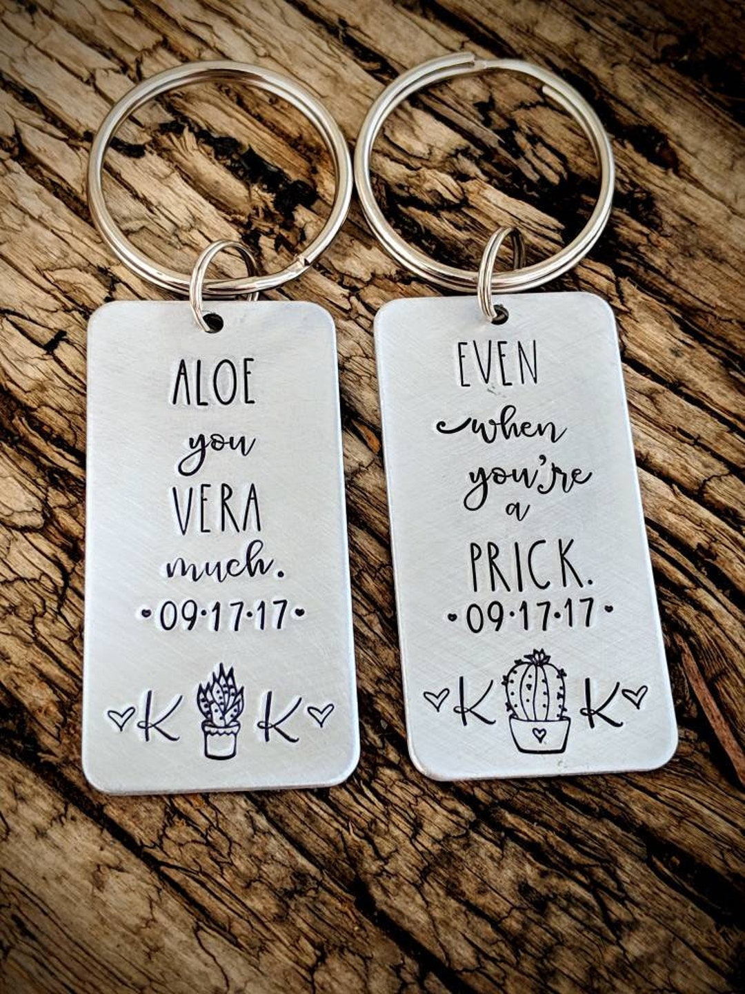 Personalized Cactus Keychains. Custom Succulent Gifts. Long Distance ...