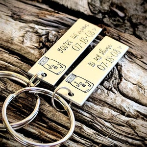 Personalized Couples Keychains. MATCHING SET. Hand Stamped Anniversary ...