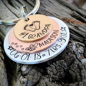Personalized Grandpa Keychain. Grandfather Gift. Number One Grandpa ...