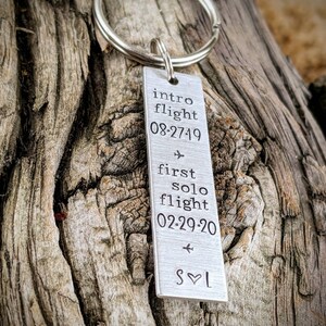 Personalized Hand Stamped Pilot Keychain. Pilots Gifts. Flight School ...