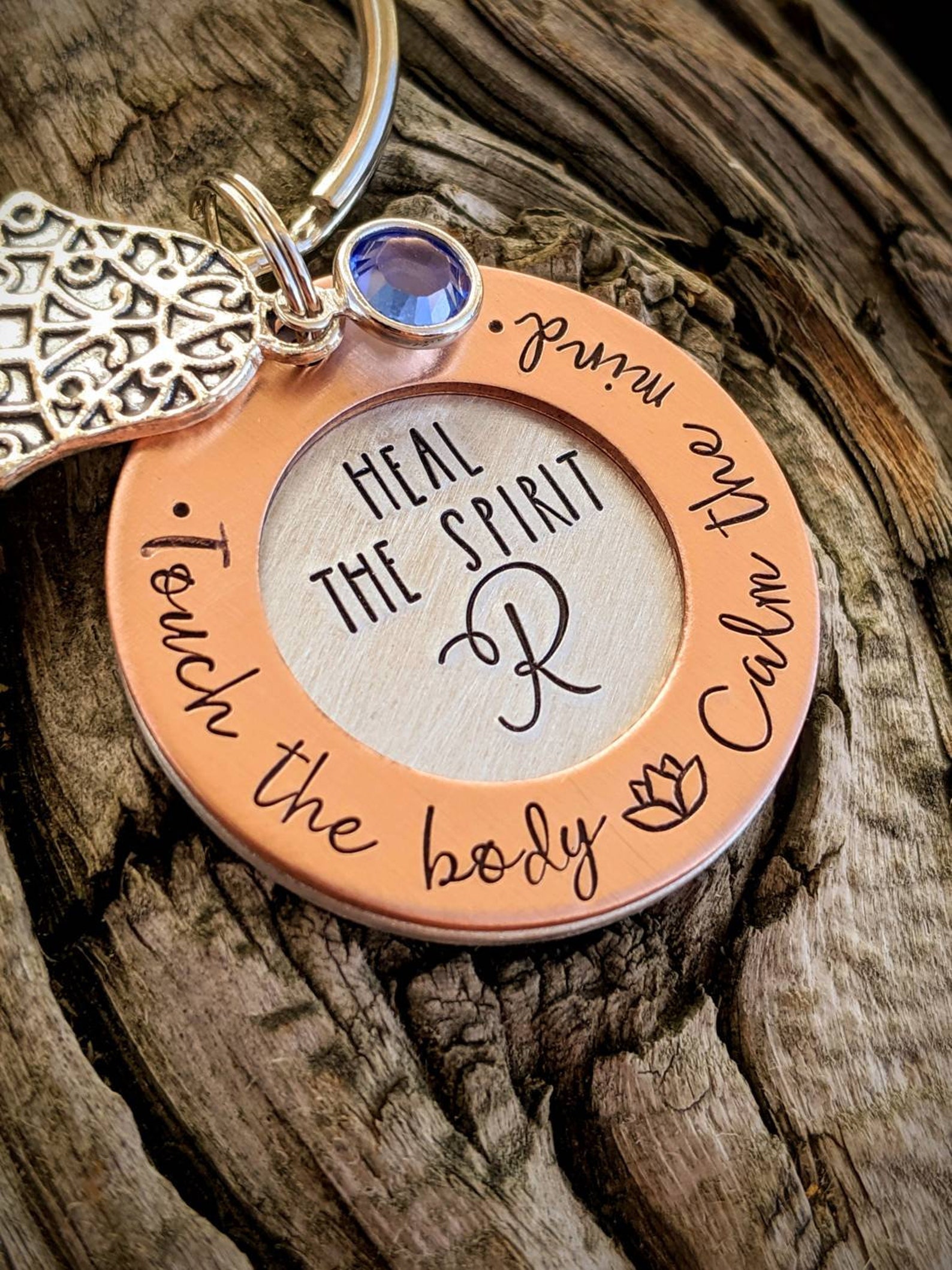 Personalized Hand Stamped Keychain. Massage Therapy. Holistic - Etsy