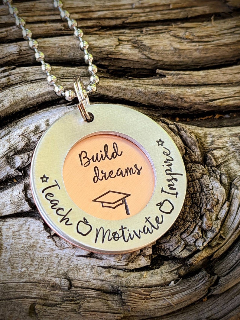 Personalized Hand Stamped Teacher Gift. Custom Rear View | Etsy